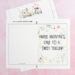 Printable Valentine's Cards, Classroom Valentines, Floral Valentine ...