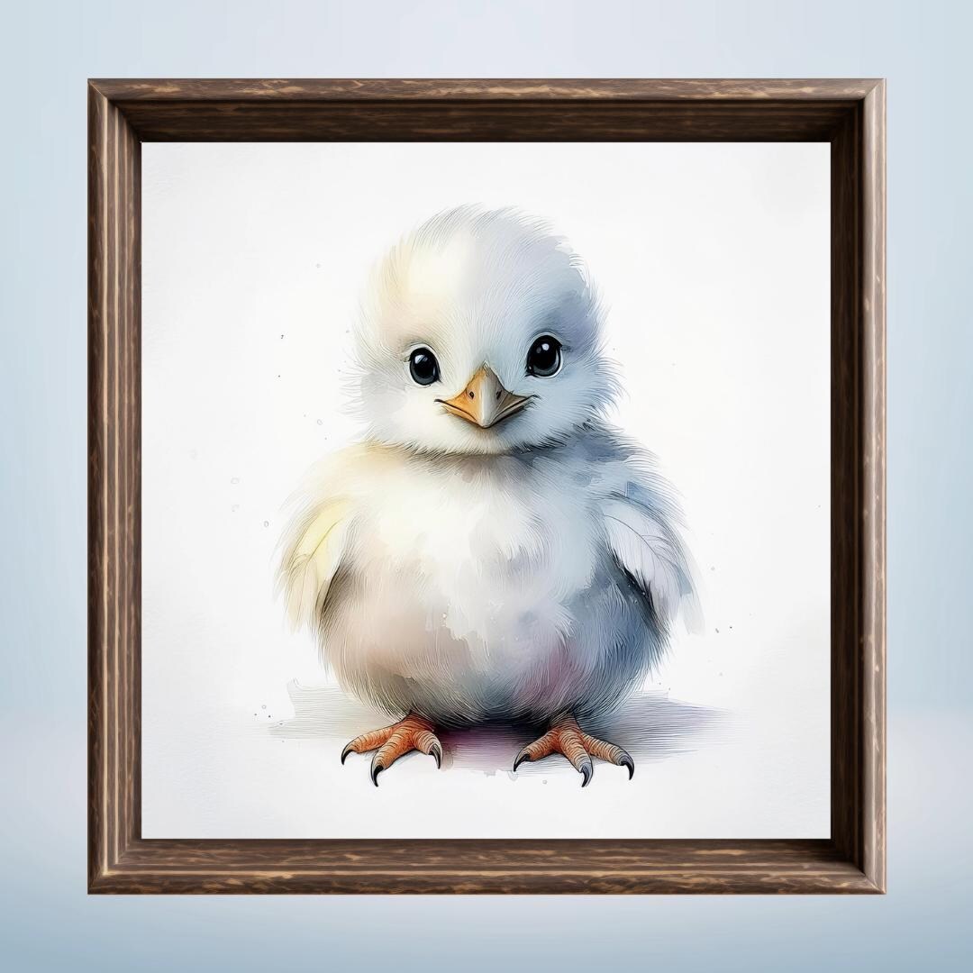 White Baby Bird Watercolor | Printable Art | Kids Room Decor | Nursery ...