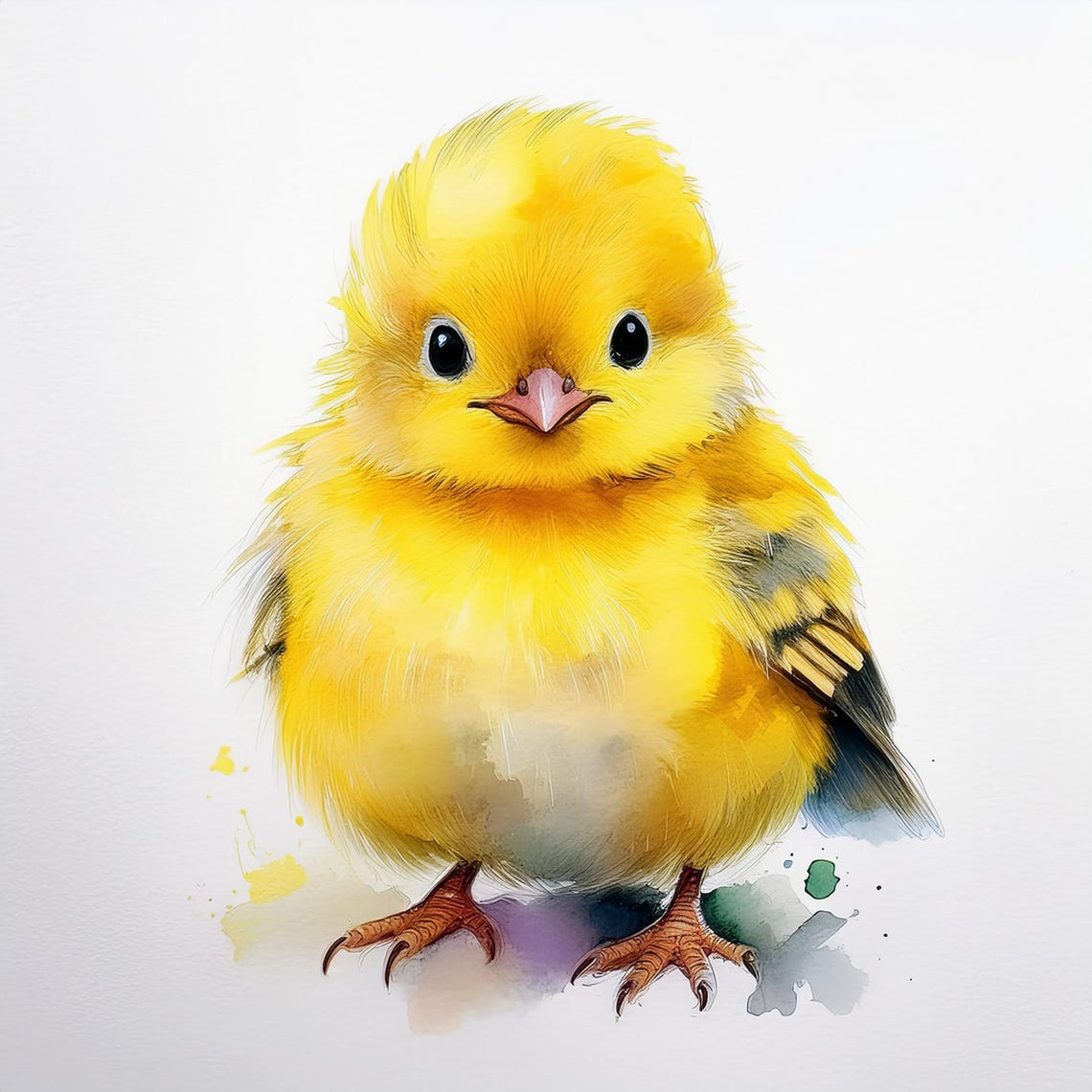 Yellow Baby Bird Watercolor | Printable Art | Kids Room Decor | Nursery ...