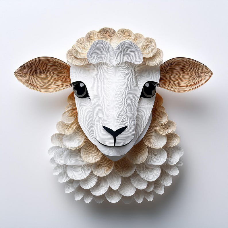 Sheep Papercraft Style | Printable Art | Kids Room Decor | Nursery Baby ...