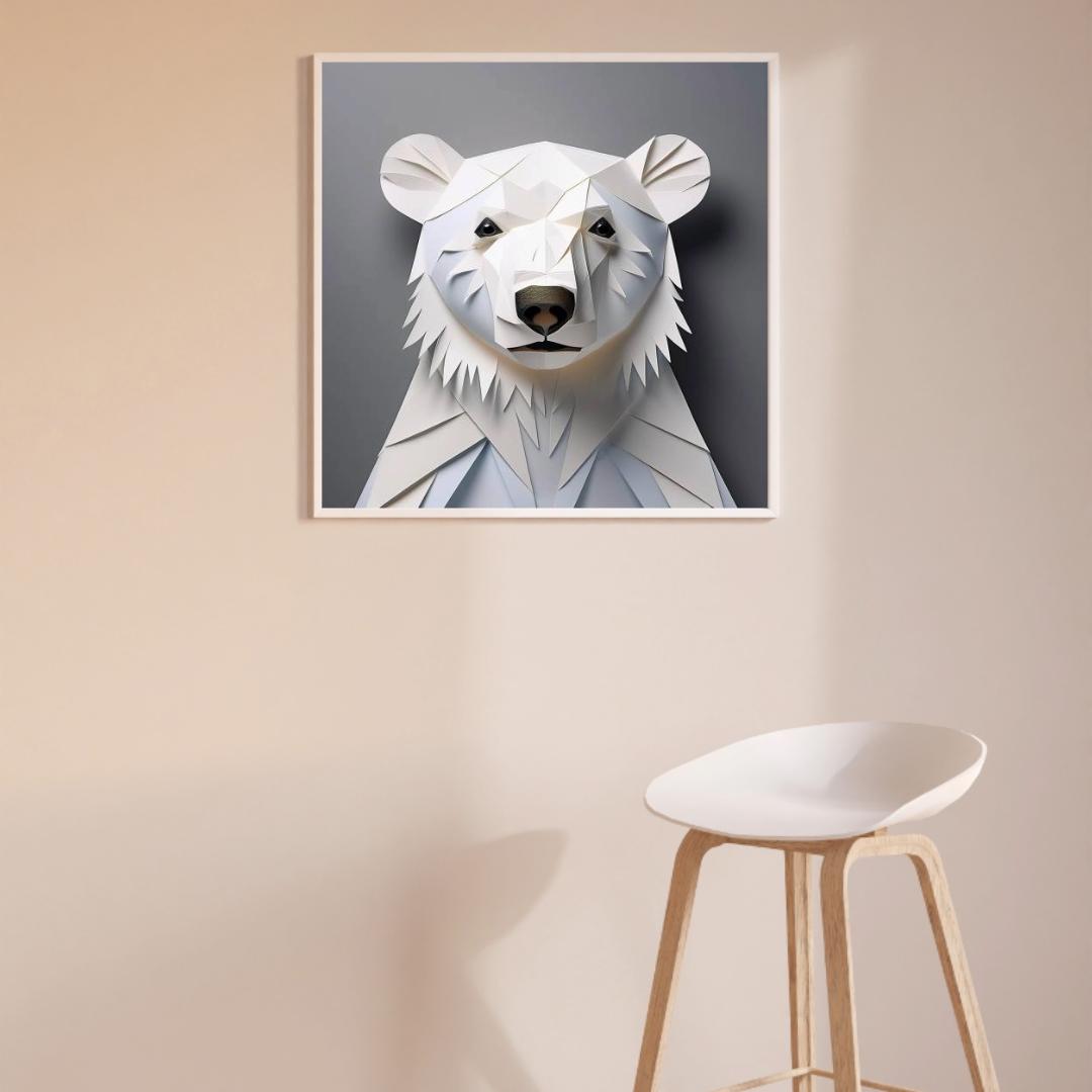 Polar Bear Papercraft Style | Printable Art | Kids Room Decor | Nursery ...