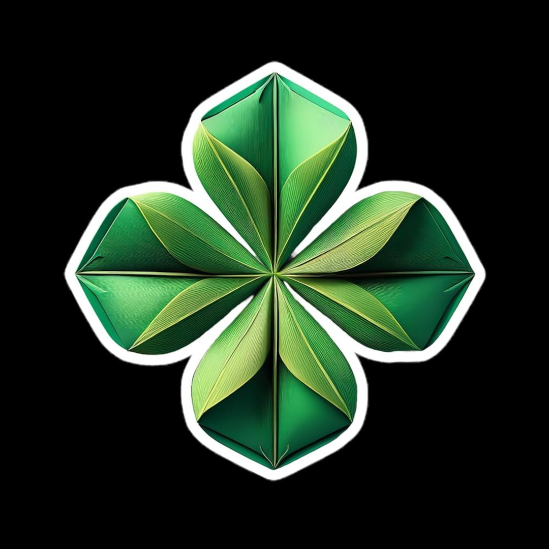 Four Leaf Clover Papercraft Style Sticker Rainbow | Laptop Decal ...