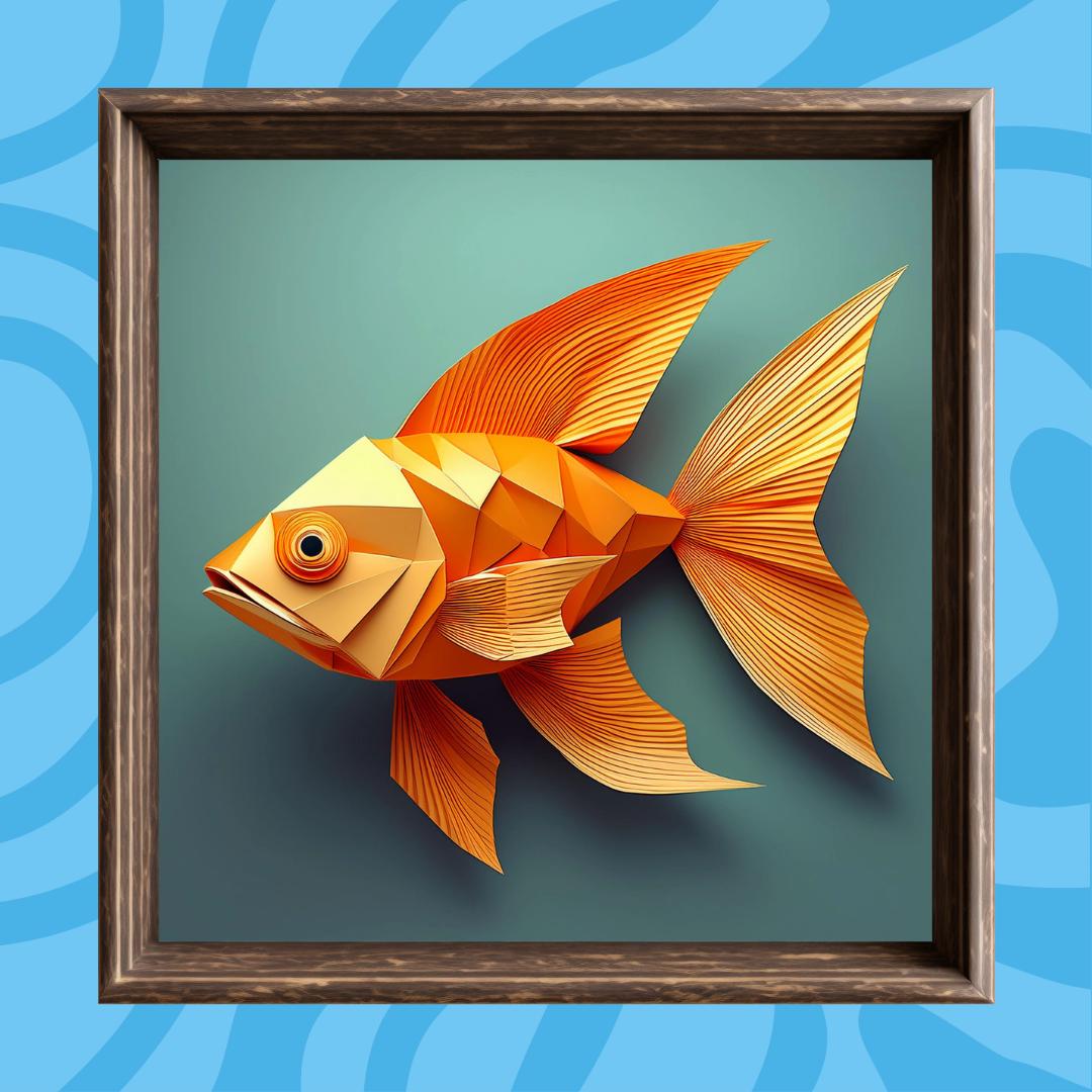 Goldfish Papercraft Style | Printable Art | Kids Room Decor | Nursery ...