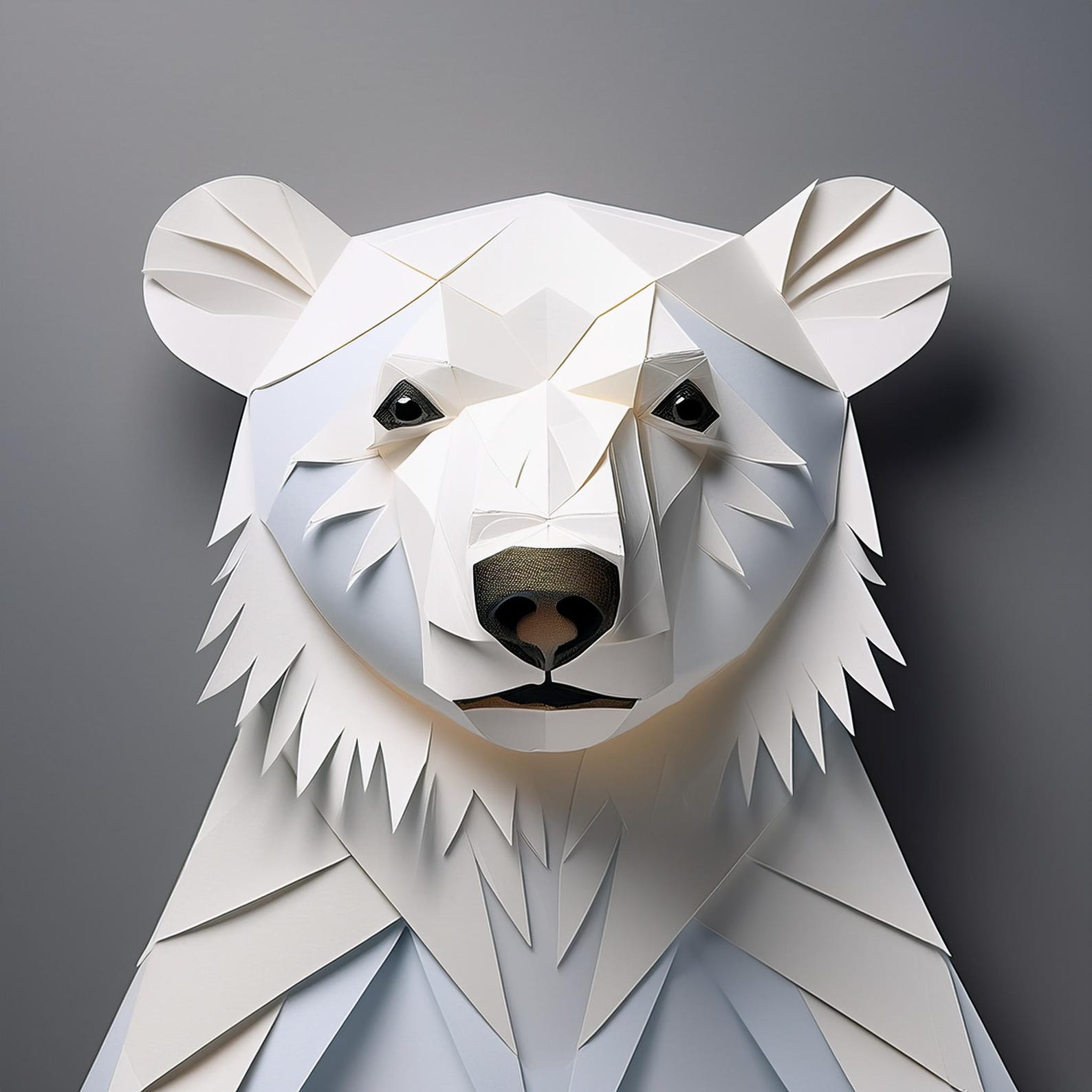 Polar Bear Papercraft Style | Printable Art | Kids Room Decor | Nursery ...