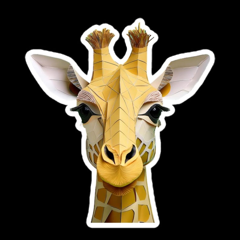 Giraffe Papercraft Sticker - Etsy