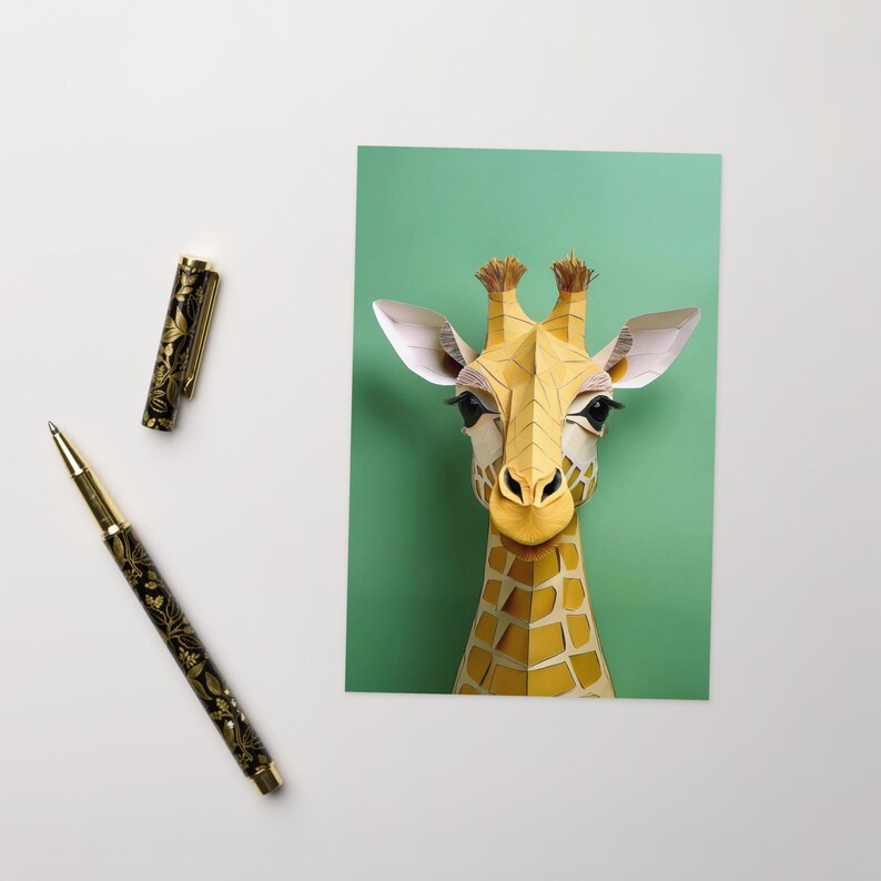 Giraffe Papercraft Greeting Card - Etsy