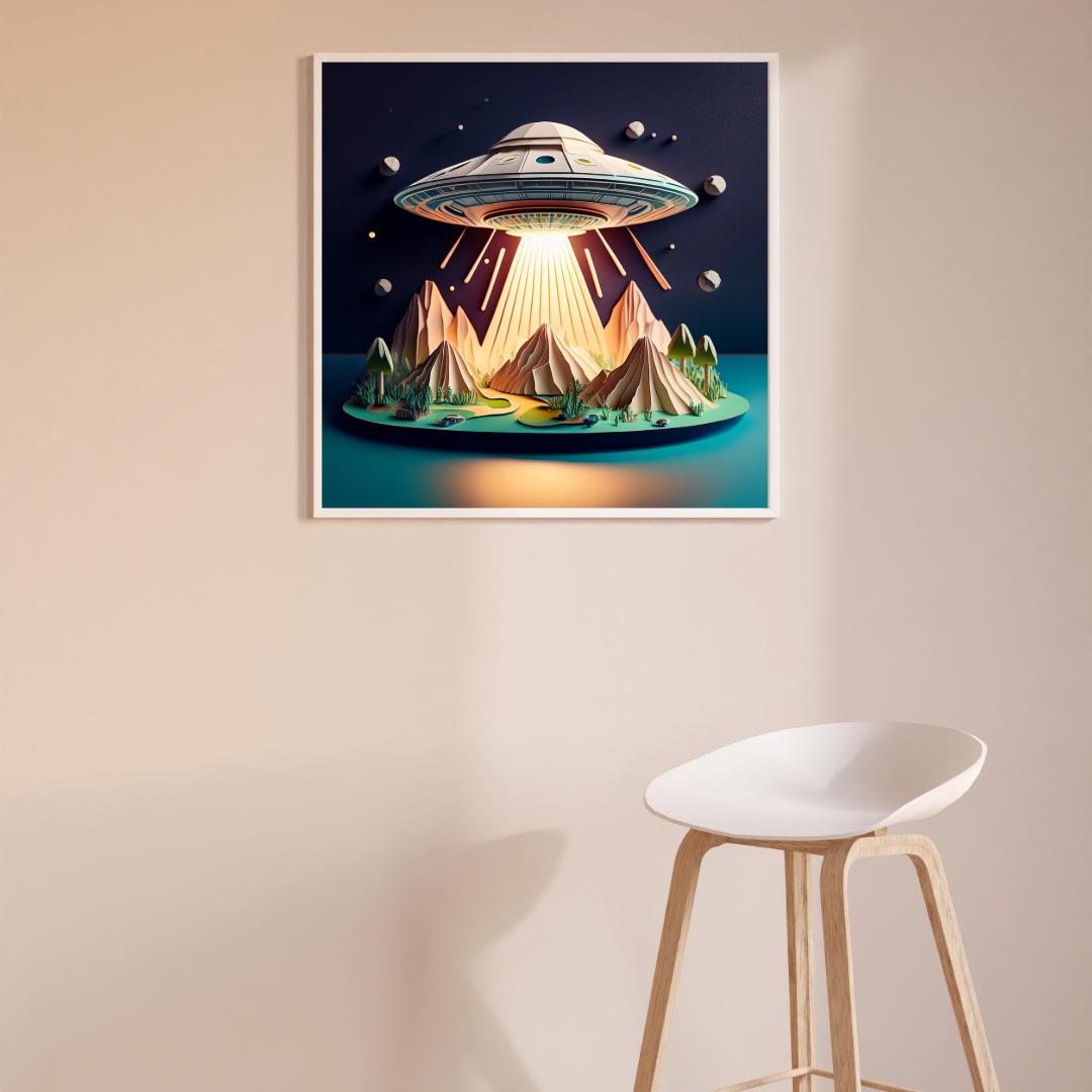 UFO Papercraft Style | Printable Art | Kids Room Decor | Nursery Baby ...