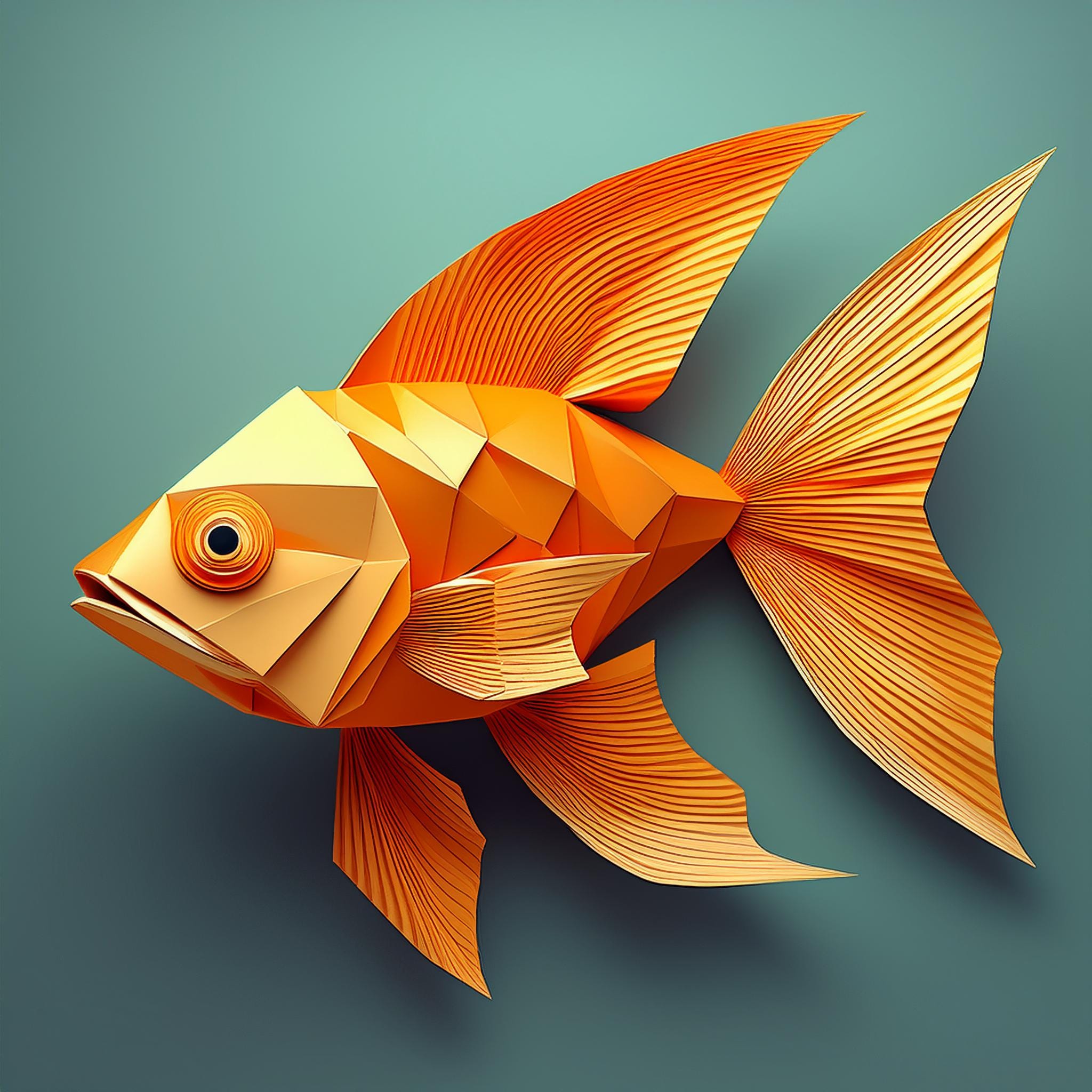 Goldfish Papercraft Style | Printable Art | Kids Room Decor | Nursery ...