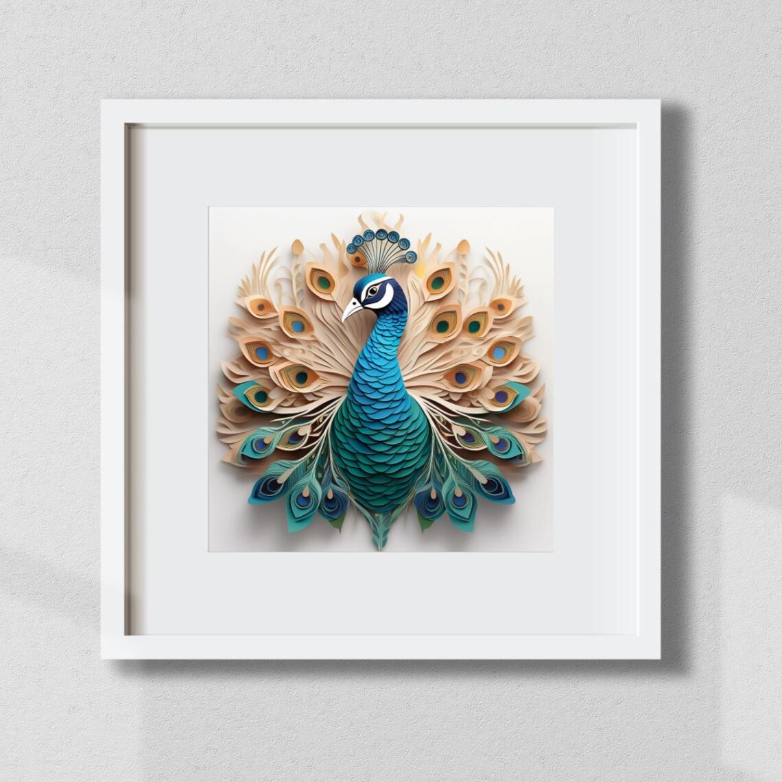 Peacock Papercraft Art Print | Kids Nursery Decor (digital Download) - Etsy