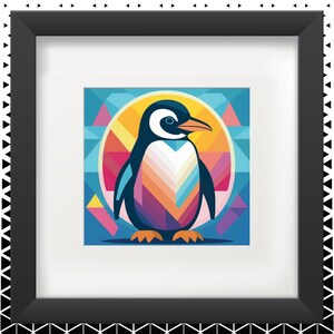 Penguin Geometric Style | Printable Art | AI Art | Kids Room Decor ...