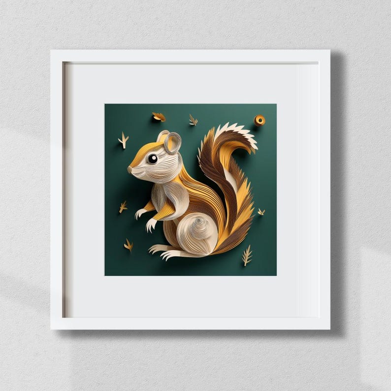 Chipmunk Papercraft Style | Printable Art | Kids Room Decor | Nursery ...