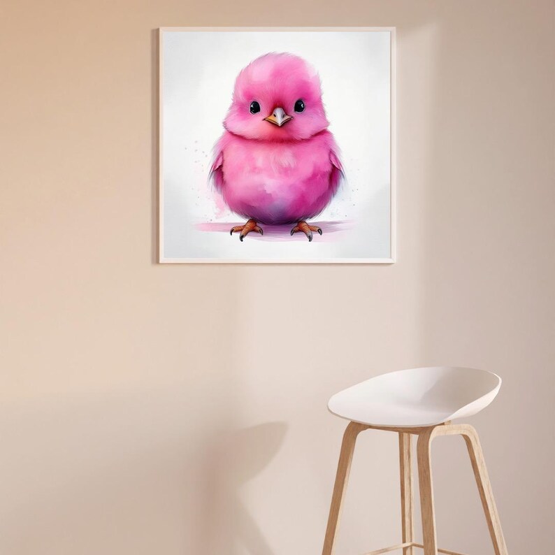 Pink Baby Bird Watercolor | Printable Art | Kids Room Decor | Nursery ...