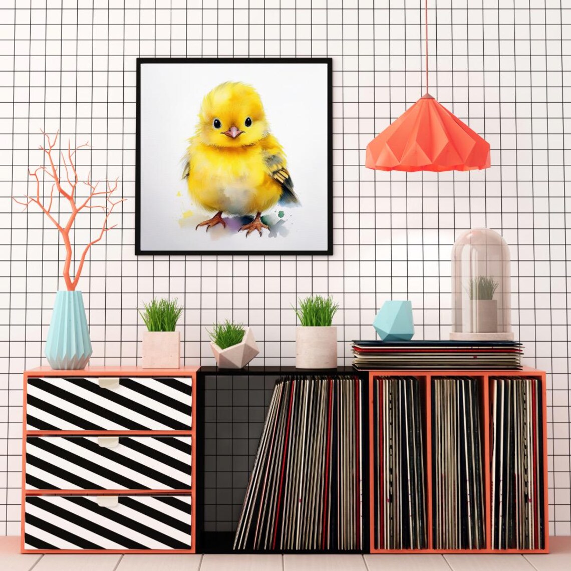 Yellow Baby Bird Watercolor | Printable Art | Kids Room Decor | Nursery ...