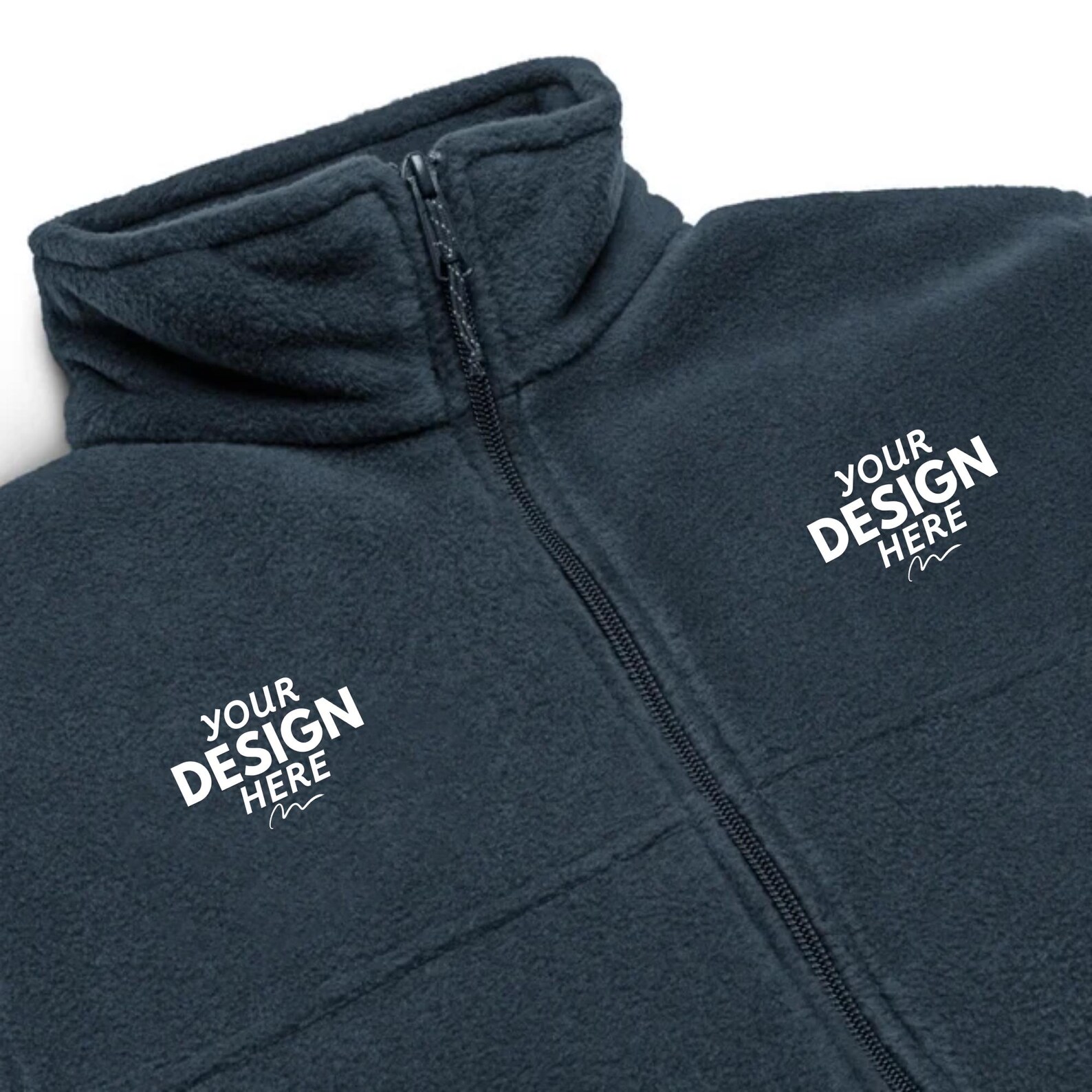 Custom Embroidered Unisex Fleece Jacket, Custom Text Full Zip Fleece ...