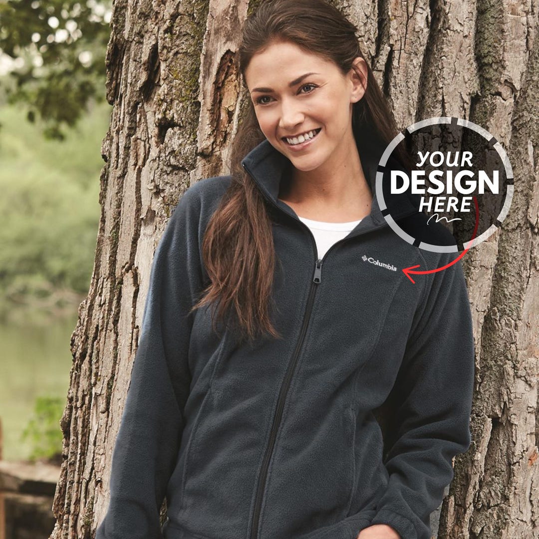 Custom Embroidered Unisex Fleece Jacket, Custom Text Full Zip Fleece ...