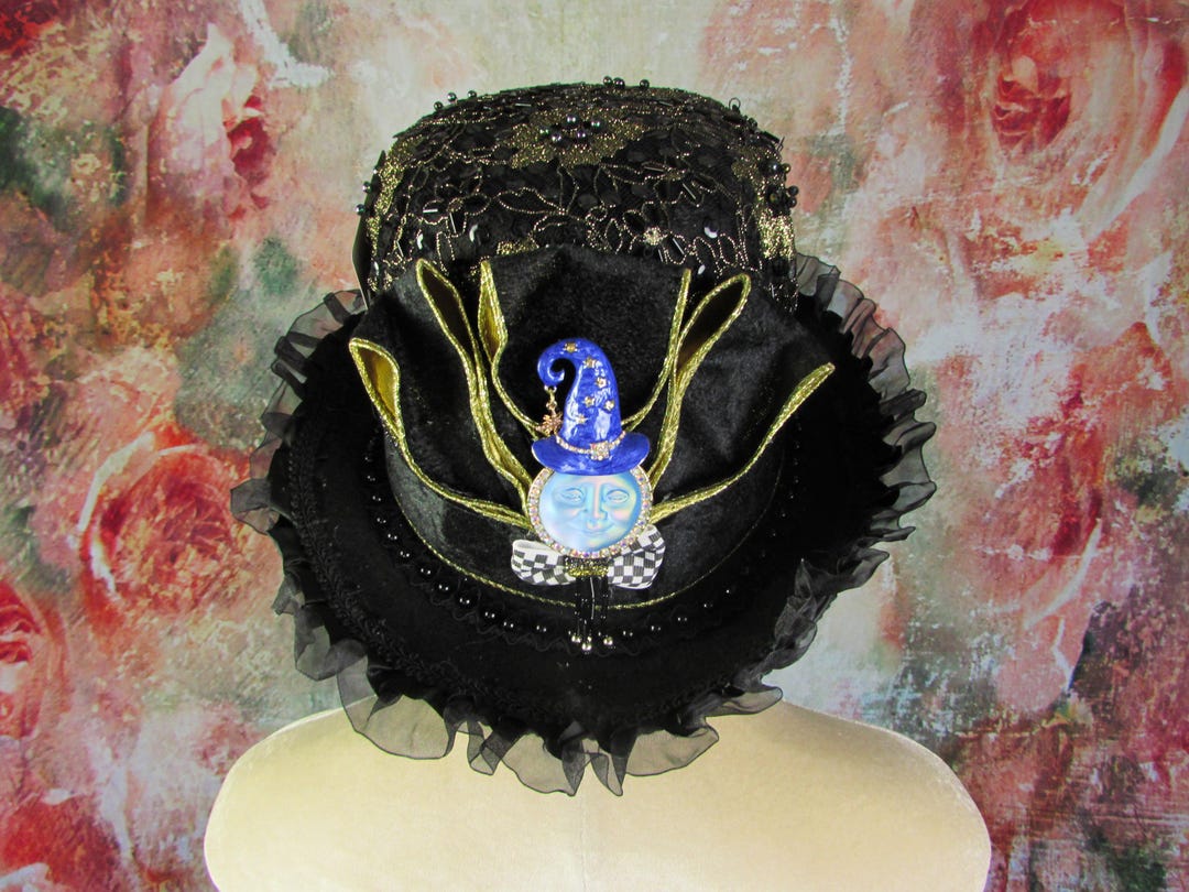 Wizard Top Hat | Steampunk Top Hat | Beaded Embellished Top Hat ...