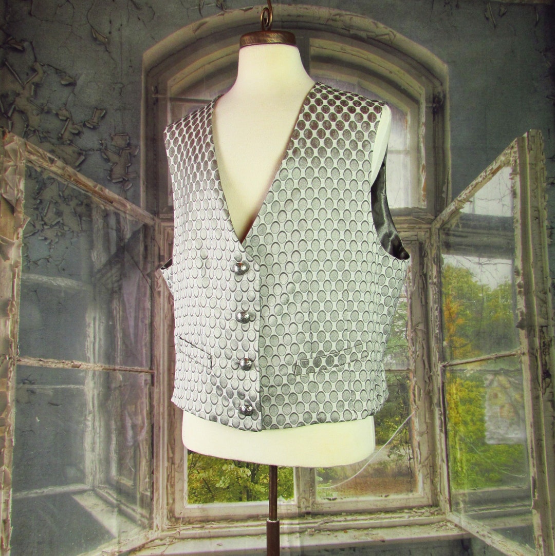 Silver Brocade Vest | Sci Fi Vest | Cosplay Vest | Victorian Vest ...