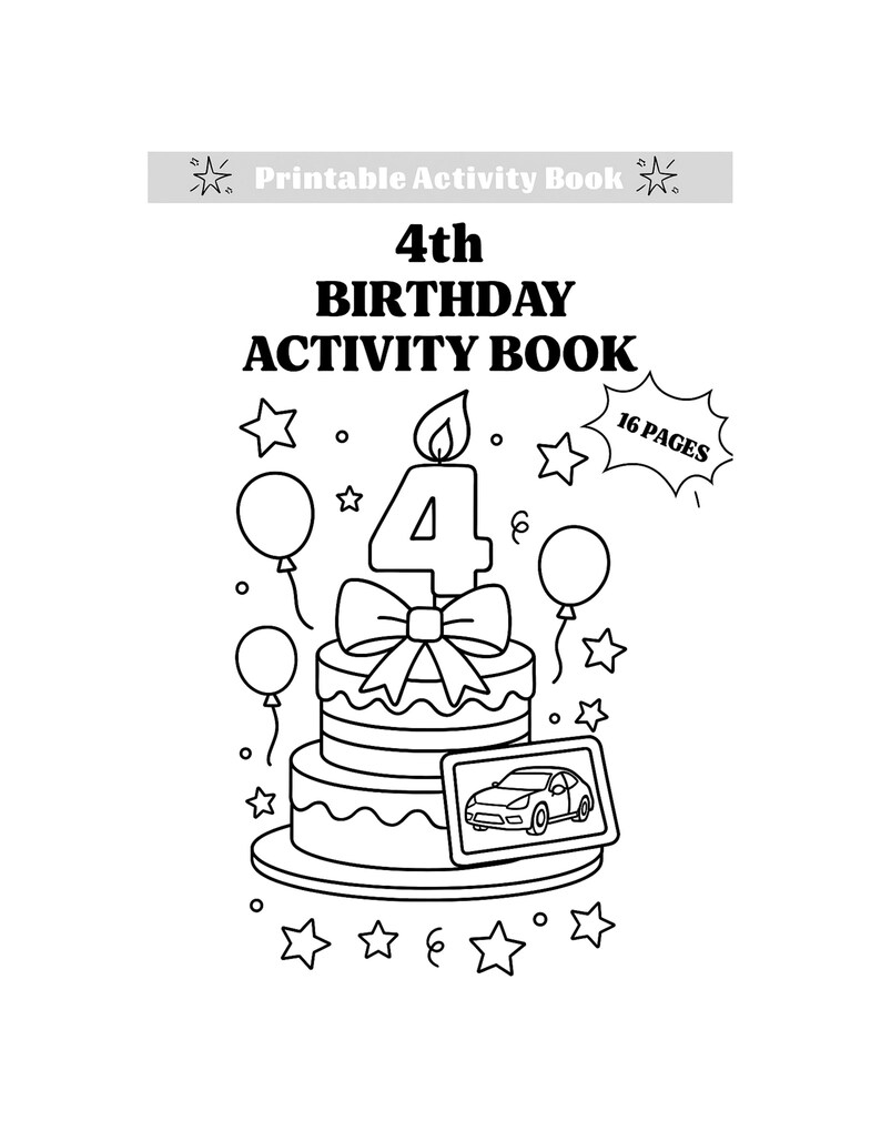 Printable Birthday Activity Pages Birthday Activities for Kids 4th ...