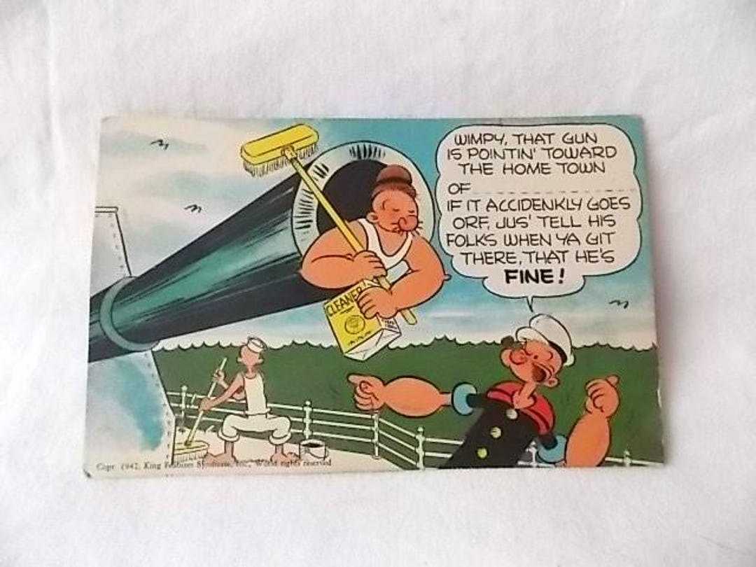 Vintage Popeye Cartoon WWII Postcard 1942 Sailor Navy - Etsy