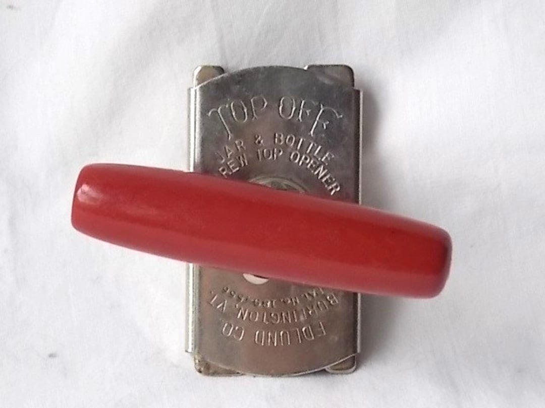 Vintage Edlund Jar Bottle Opener Red Wood Handle Retro Kitchen - Etsy