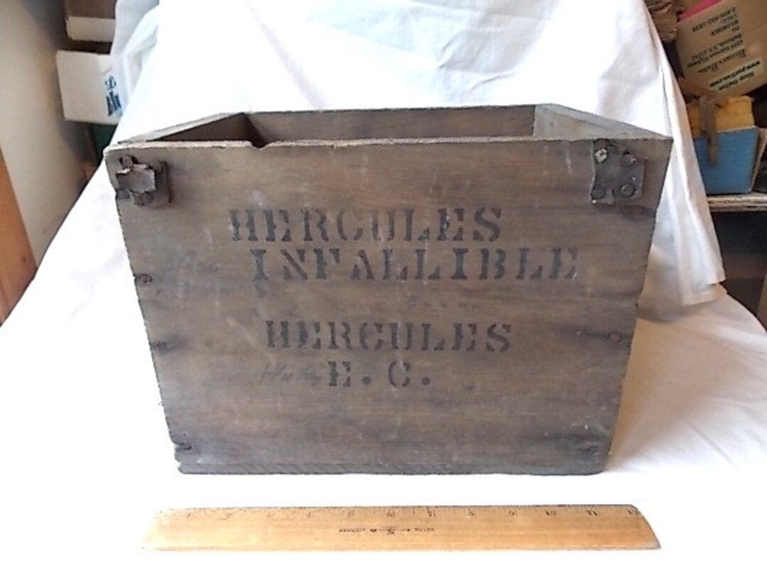 Antique Wooden Crate Empty Hercules Infallible Gunpowder - Etsy