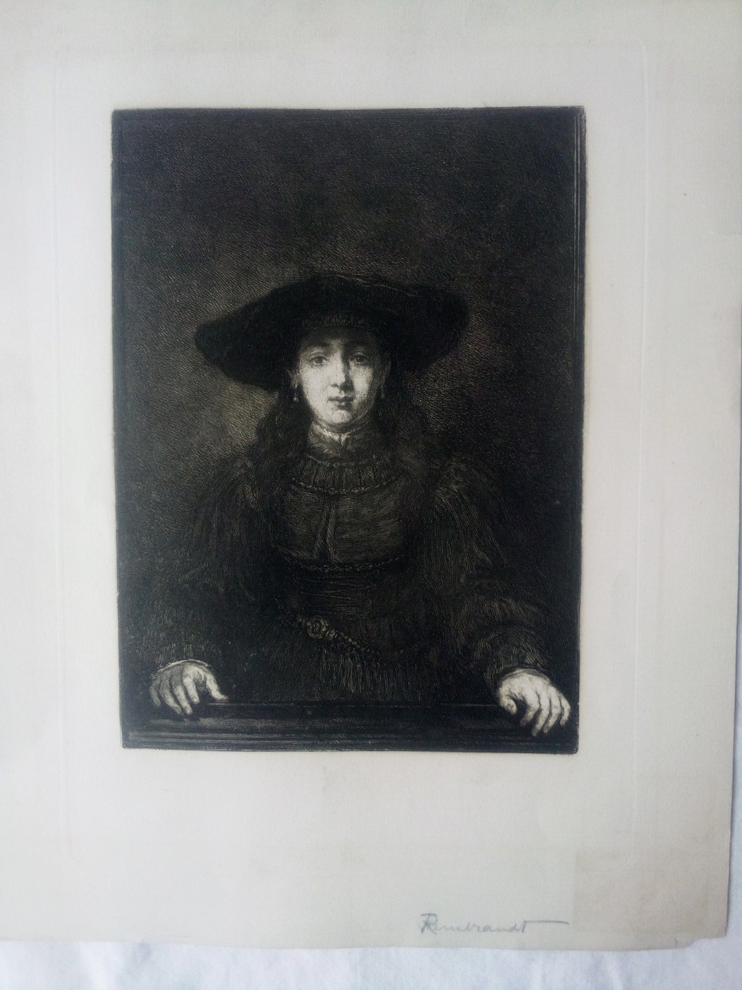 Antique Etching Jewish Bride by Wilhelm Unger Based on Rembrandt 19th C ...