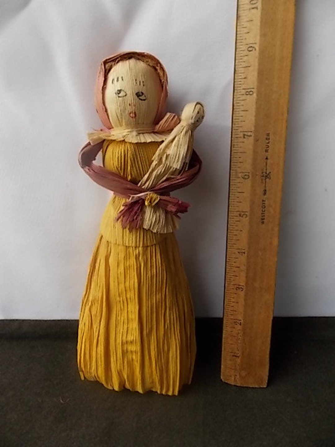Large Vintage Corn Husk Doll Mother &baby Home Made Folk Art - Etsy Canada