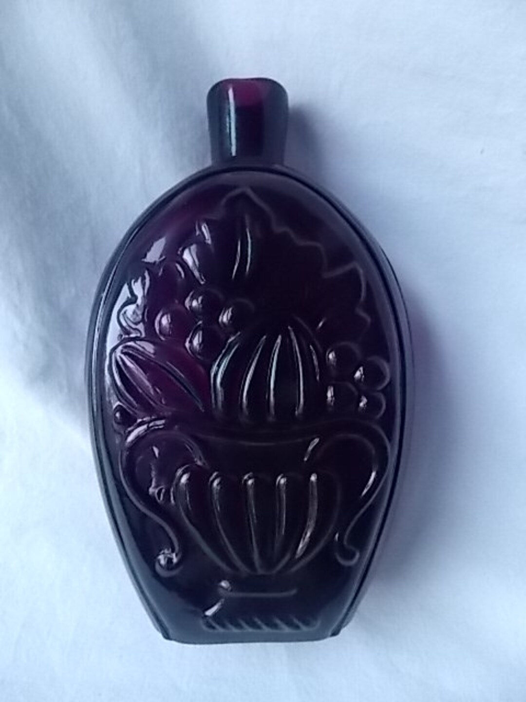 Vintage Historical Flask Open Pontil Purple Amethyst Glass Cornucopia ...