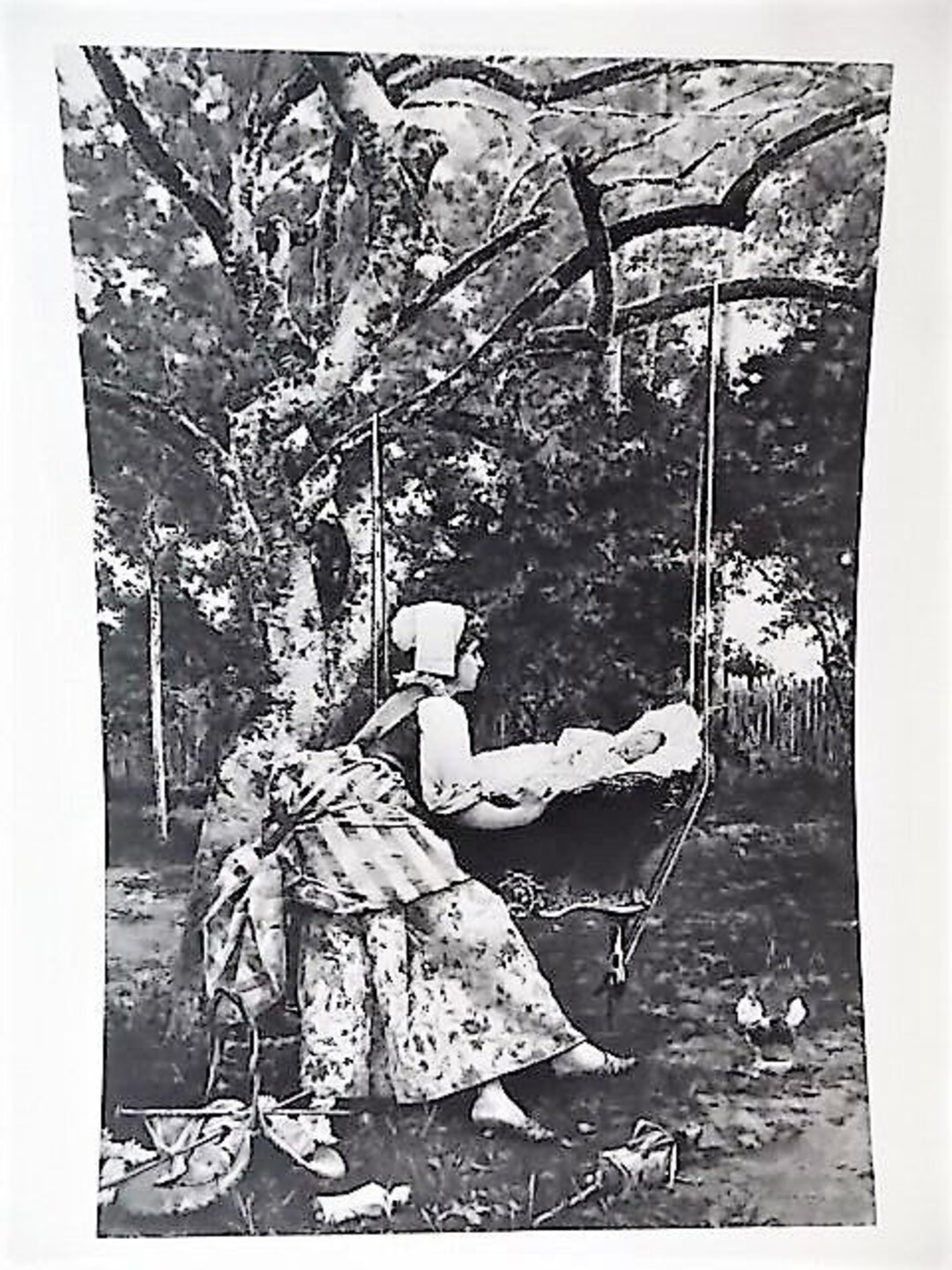 Antique 1893 Print Mother Baby Cradle in Tree Columbian Exposition ...
