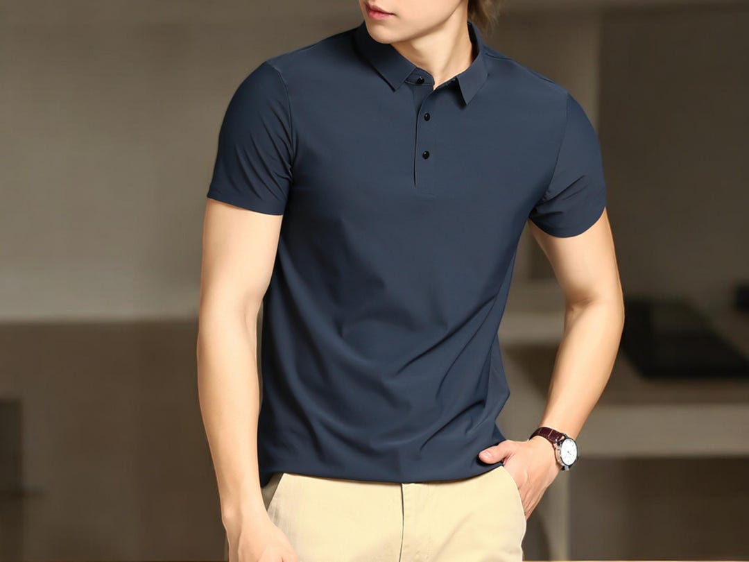 Men's Casual Polo Shirt Short Sleeve Comfort Lightweight Fabric for ...