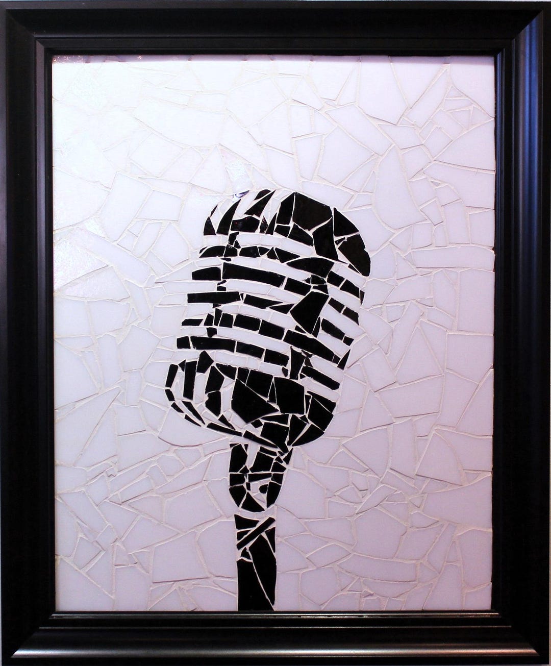 Jesse Barnes One-of-a-kind "vintage Microphone" Mosaic Glass Framed ...