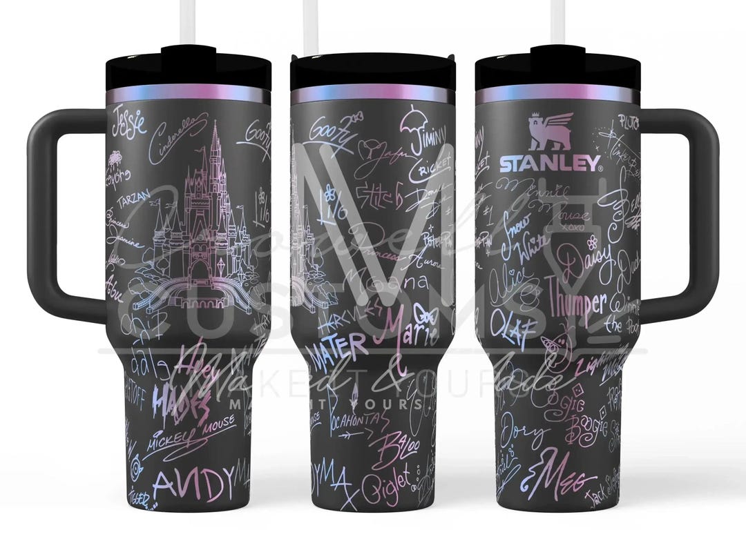 Disney Castle + Character Autographs / Signatures Quencher Tumbler ...