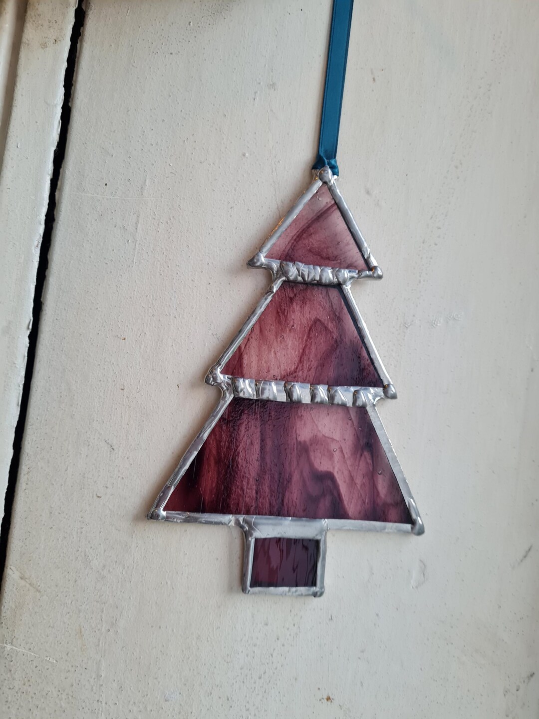 Unique Little Suncatcher/christmas Tree Decoration Made With Vintage ...
