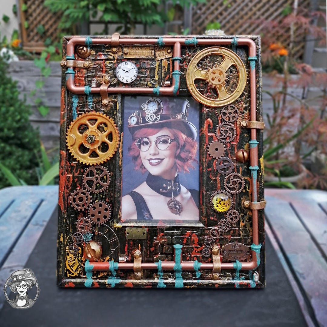 STEAMPUNK Decor Photo Frame for Fantasy & Victorian Spaces – Assemblage ...