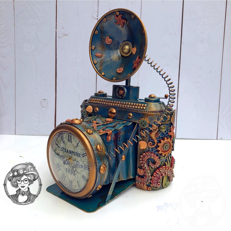 Steampunk Clock, Desk Clock, Unique Clock, Steampunk Decor, Handmade ...