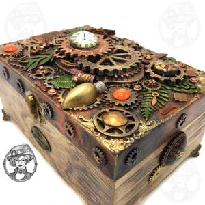 Steampunk Box, Jewelry Organizer Box, Keepsake Box, Wood Box With Lid ...