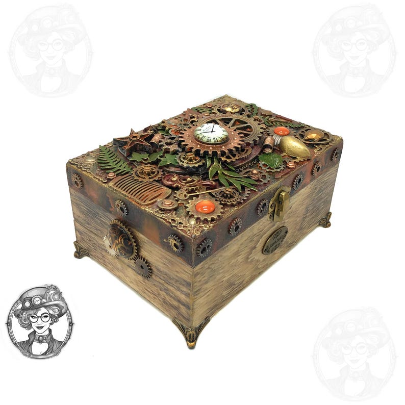 Steampunk Box, Jewelry Organizer Box, Keepsake Box, Wood Box With Lid ...