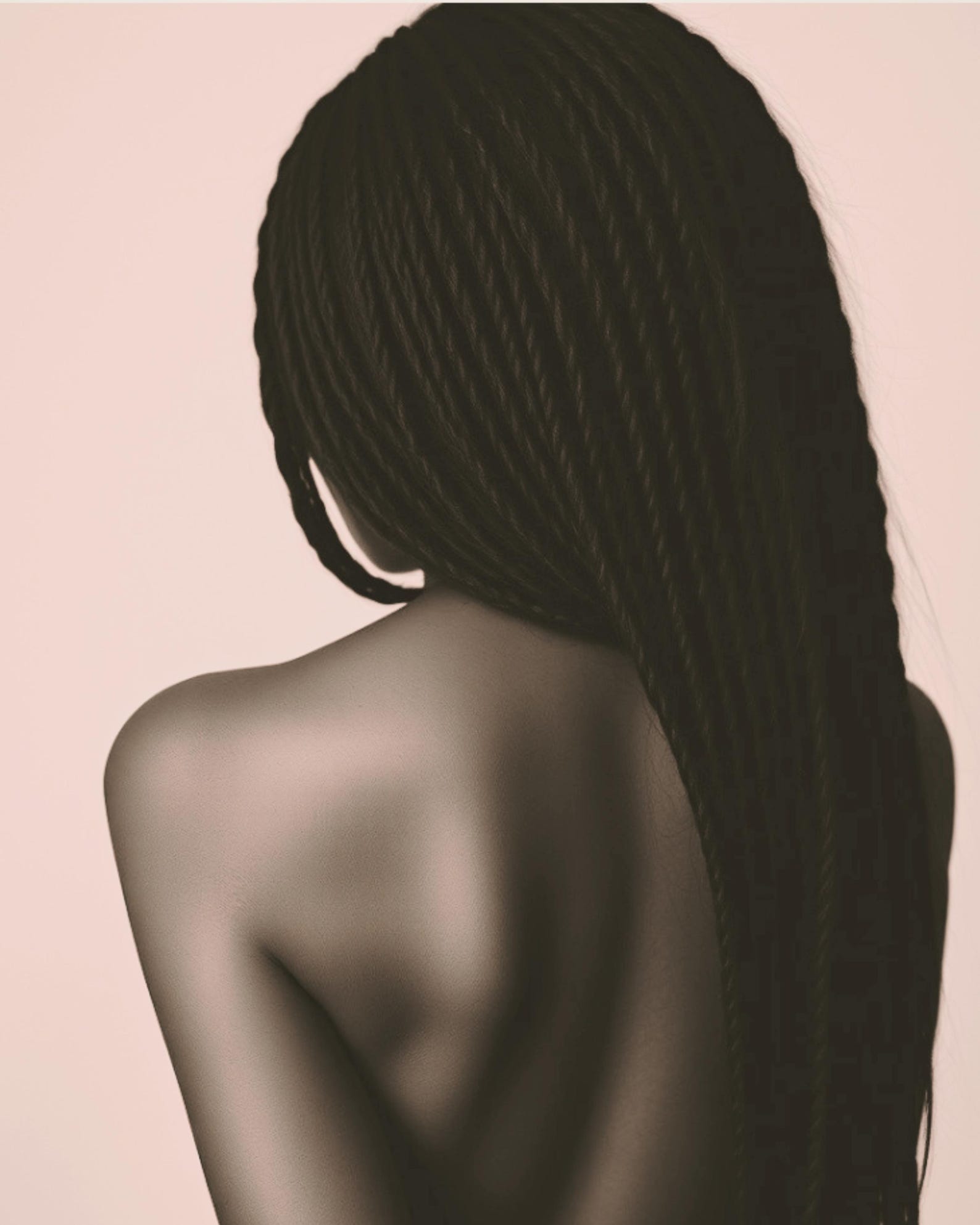 Beautiful Black Woman - Faceless Back Brown, Assisted AI Generated Art ...