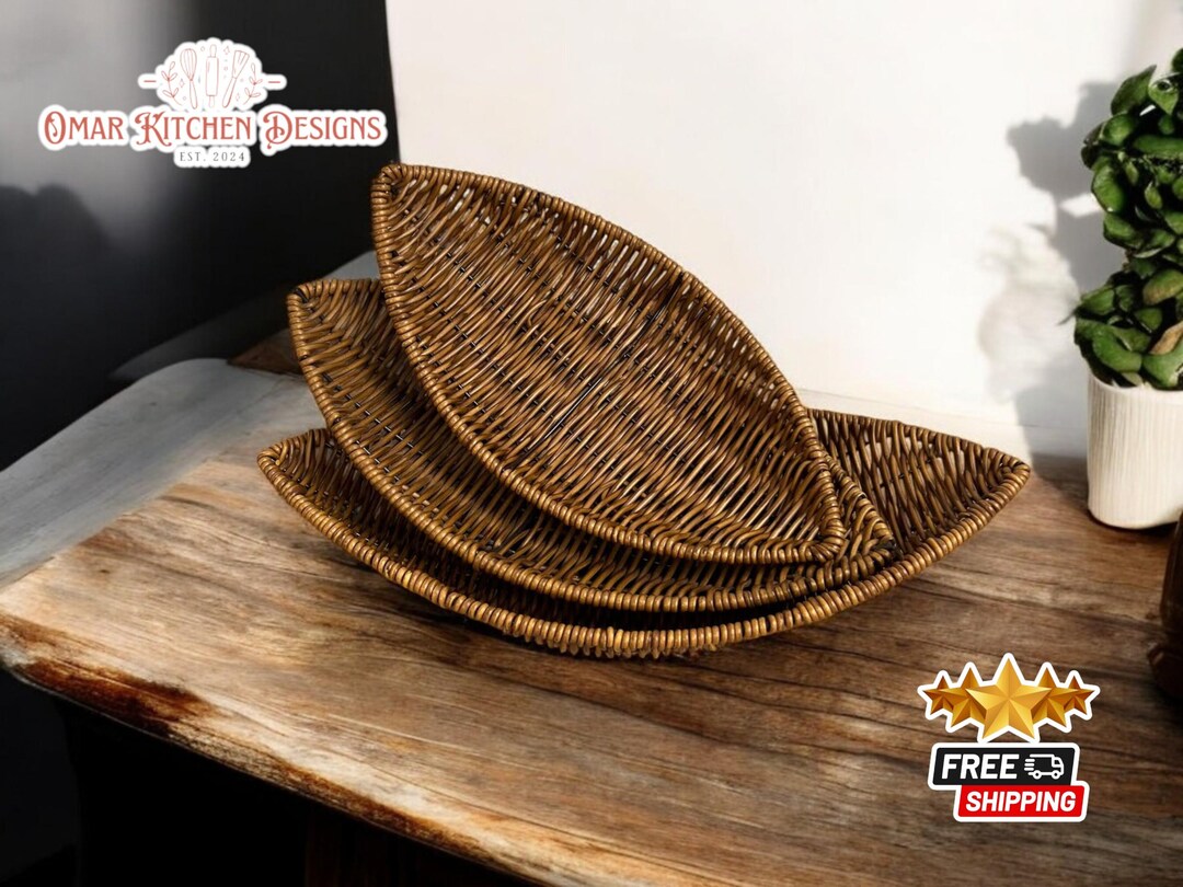 Leaf Shaped Bread Basket Multi-use Serving & Storage Fruit Display Bowl ...