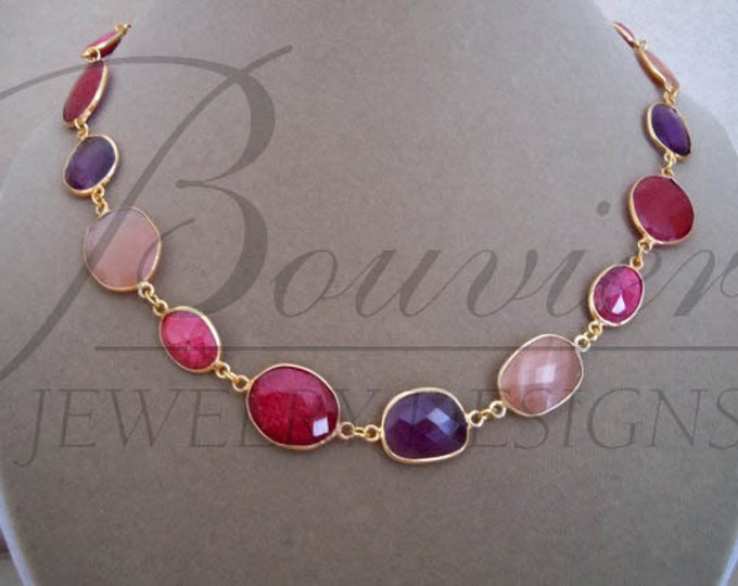 Versailles -- One of a Kind -- Red Ruby, Purple Amethyst, and Peach ...