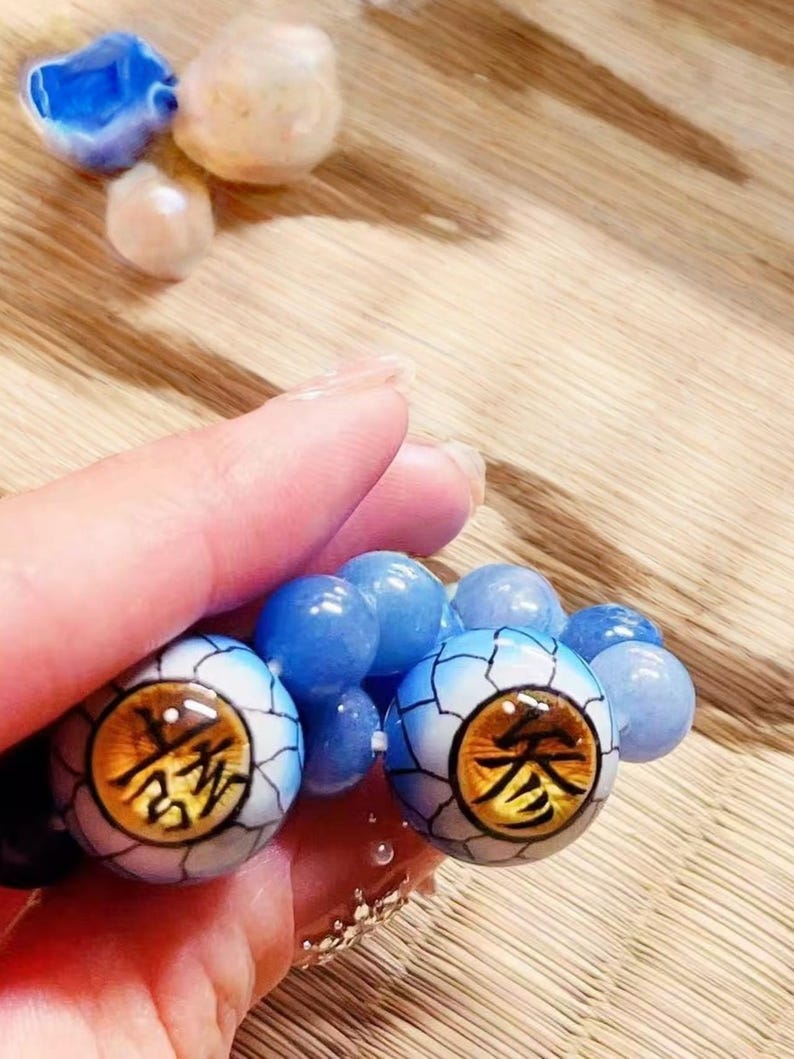 Douma & Akaza-inspired Eye Bead Bracelets – Handmade Gothic Resin Eye ...