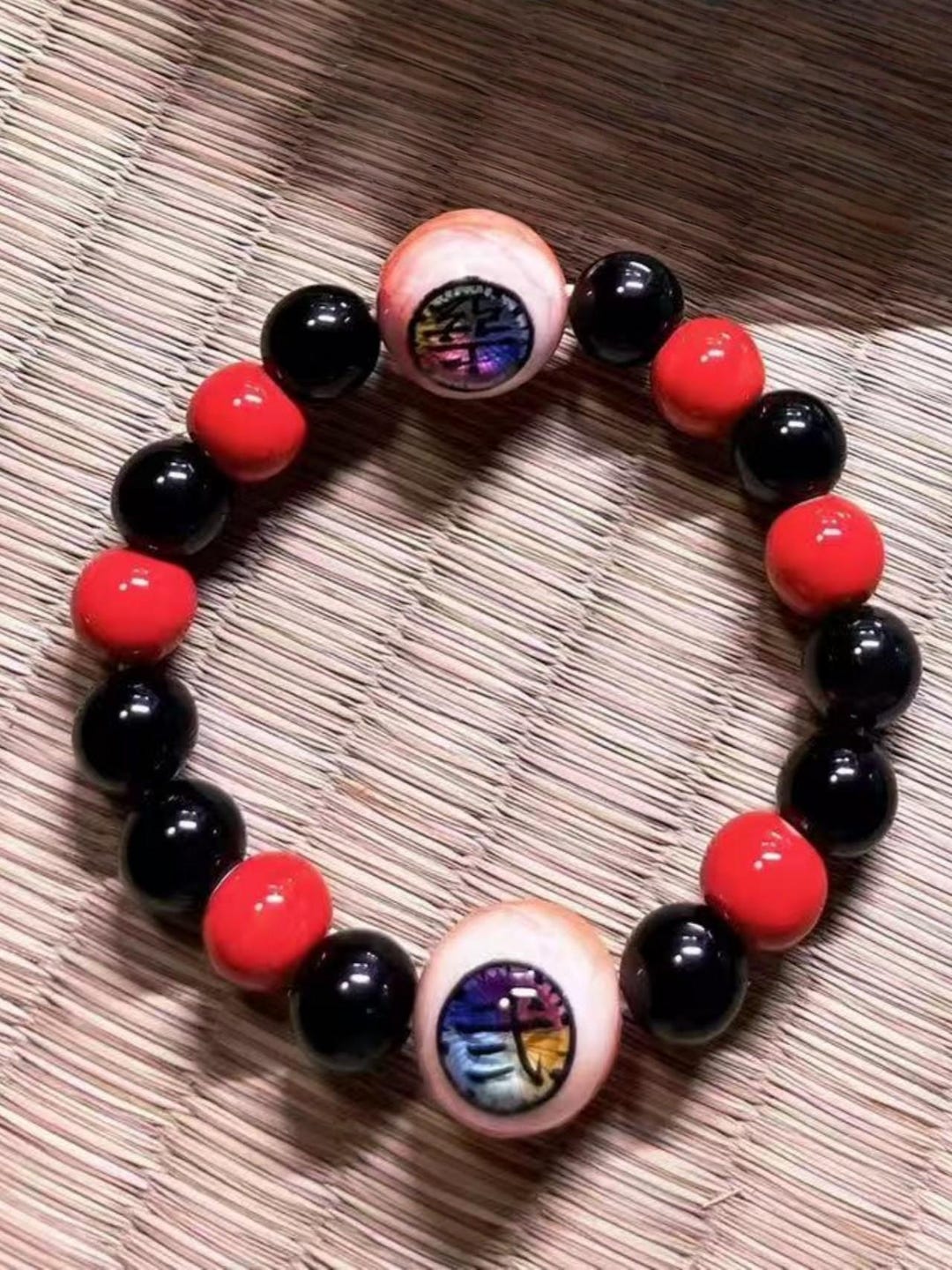 Douma & Akaza-inspired Eye Bead Bracelets – Handmade Gothic Resin Eye ...