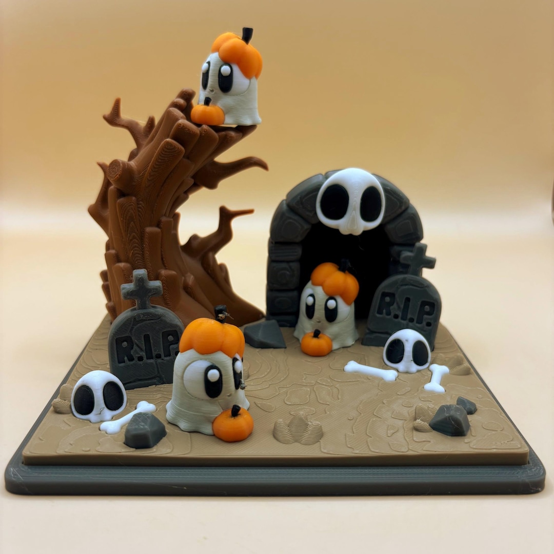 Poppy the Pumpkin Ghost – Halloween Graveyard Scene! - Etsy
