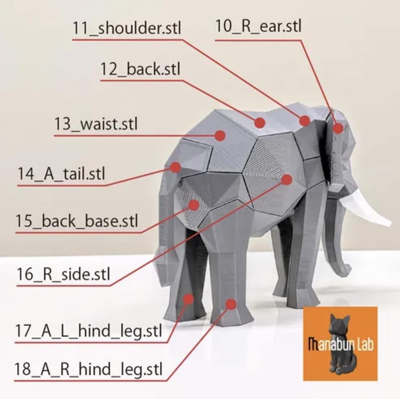 Magnetic Low-poly Elephant Puzzle | Unique and Fun 3D Puzzle for Kids ...