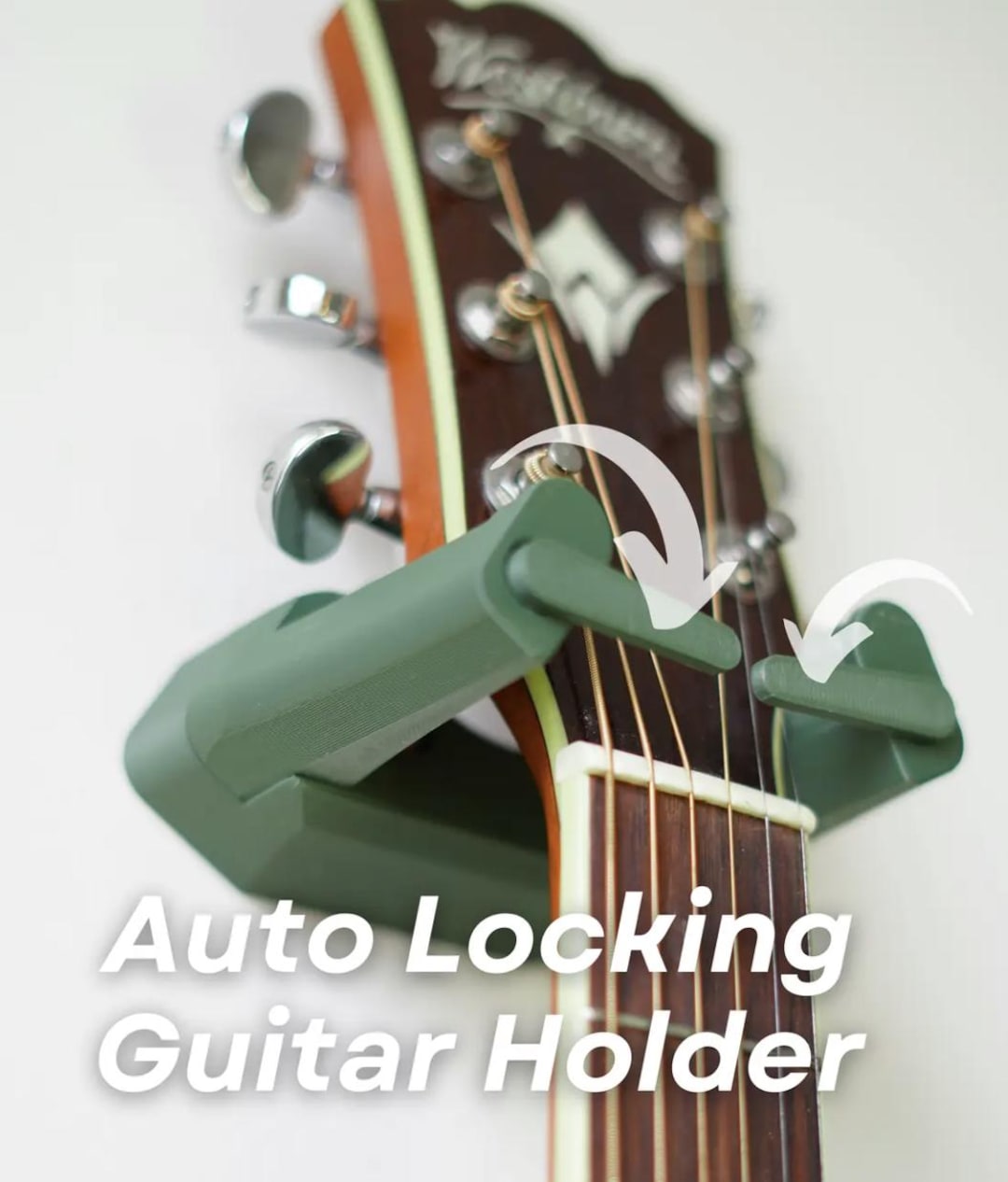 Auto-locking Guitar Wall Mount | Secure & Satisfying Guitar Display - Etsy