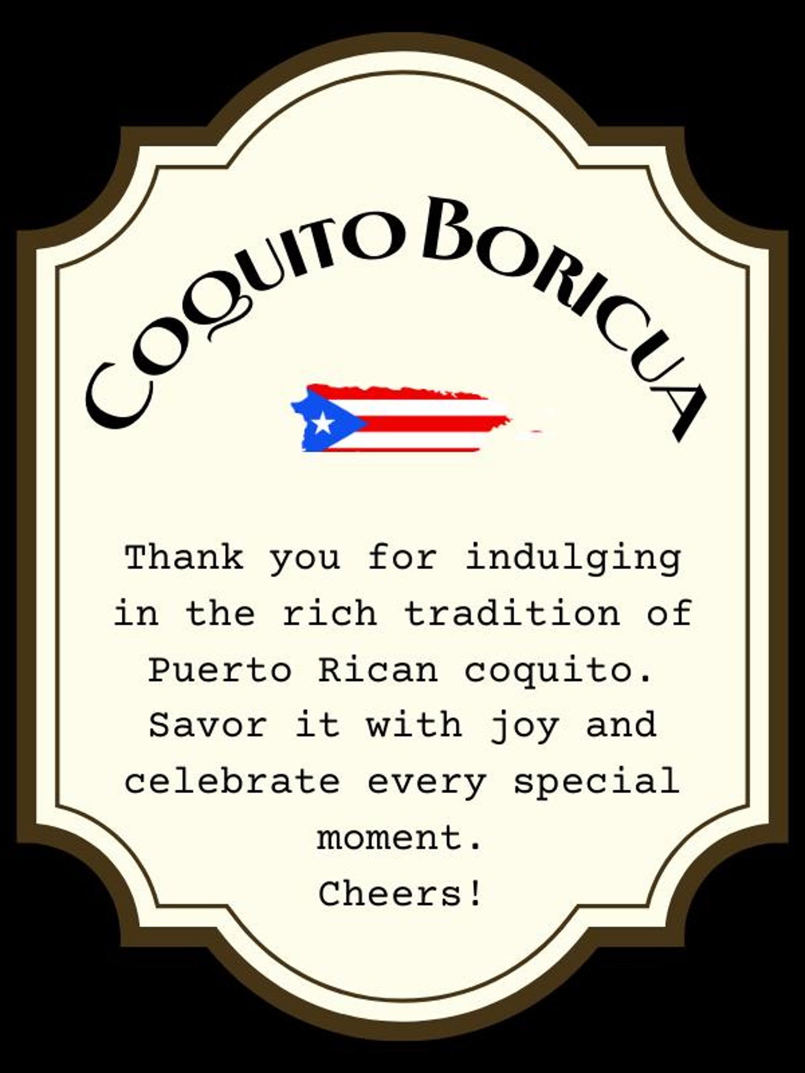 Coquito Bottle Label Pack of 6, 4x4 - Etsy