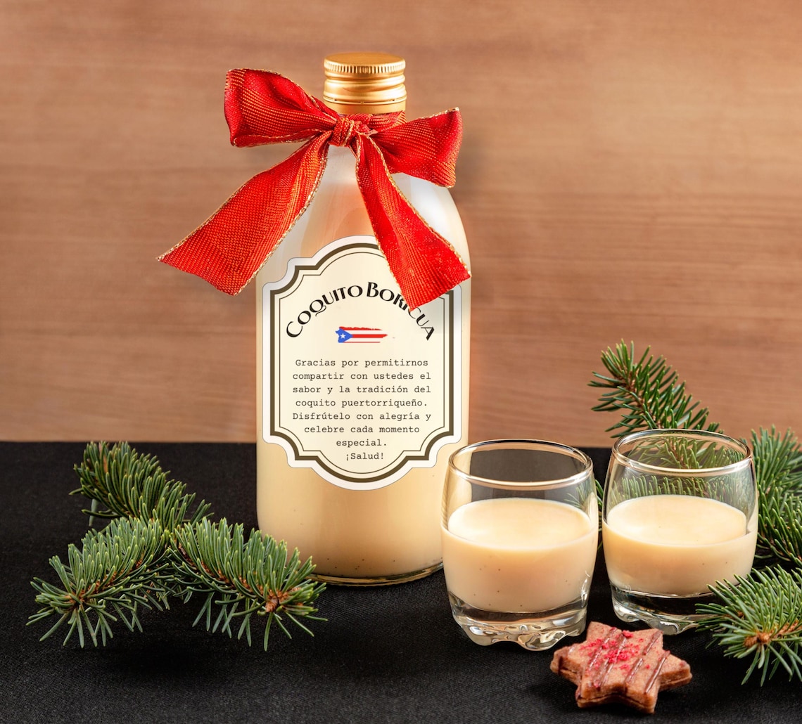 Coquito Bottle Label Pack of 6, 4x4 - Etsy