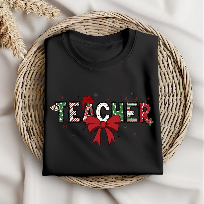 Teacher Christmas Sublimation Png, Cute Teach Doodle Svg, Teach Winter ...