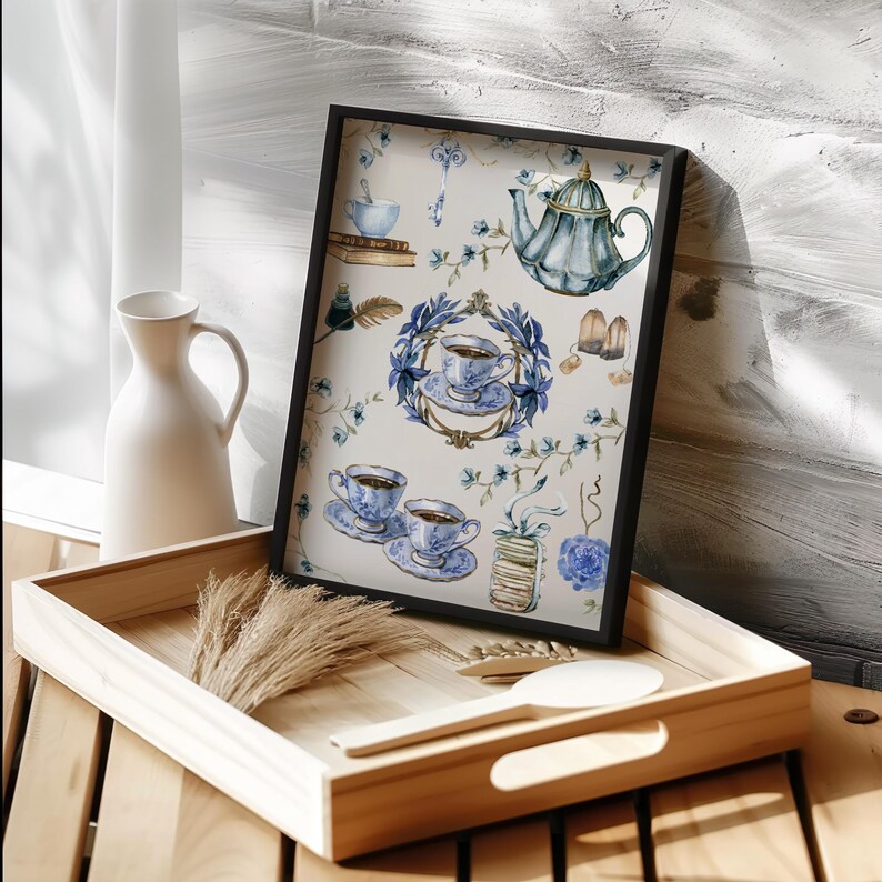Cottage Core Tea Party Wall Art Set, Grandma's Vintage Vibes, Coquette ...