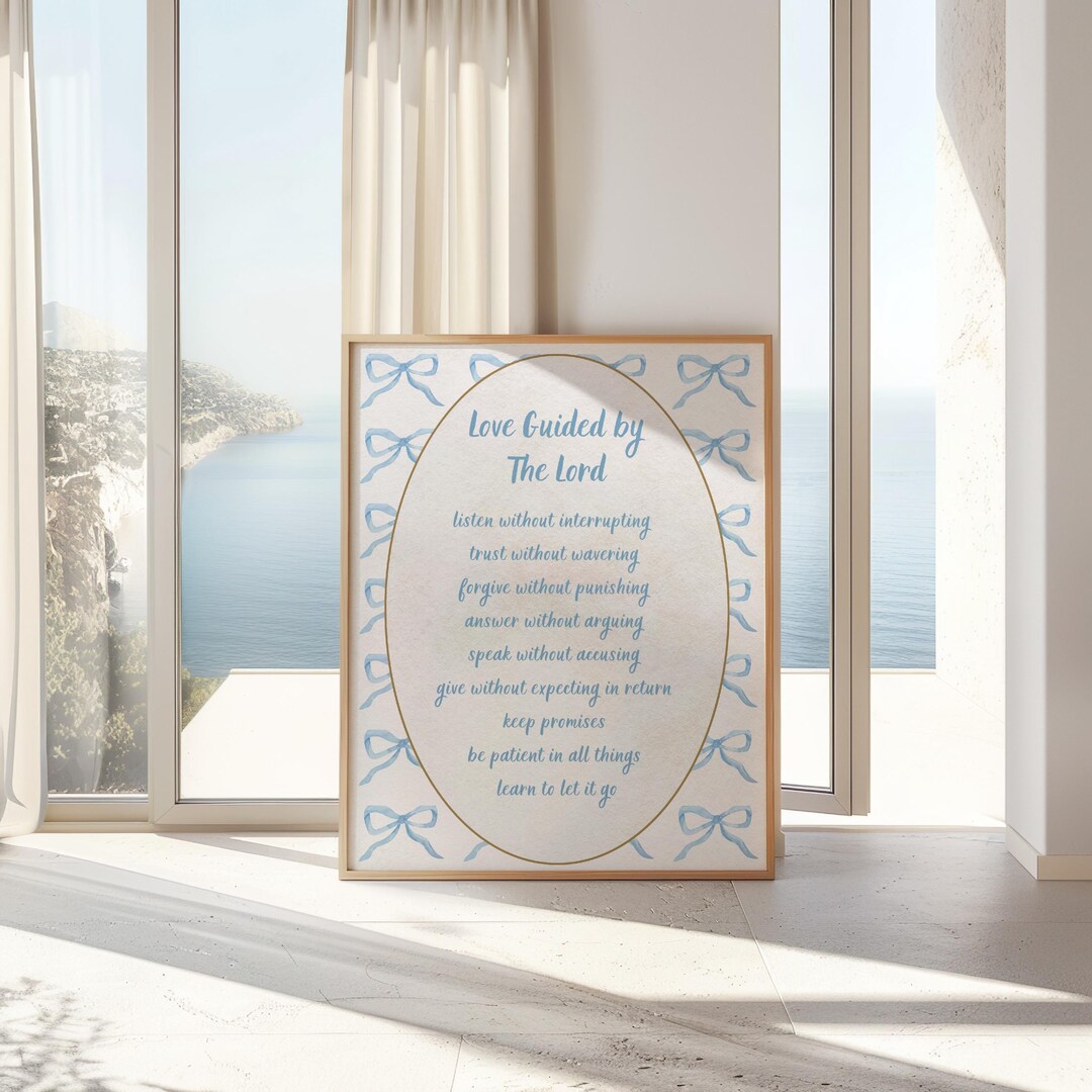 Bible Verse Coquette Love Art | Pastel Bow Decor | Christian Wall ...